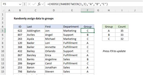 Randomly Assign Data To Groups Excel Formula Exceljet