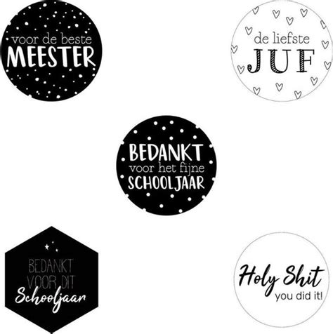 Cadeausticker Mix Einde Schooljaar Geslaagd De Liefste Juf De