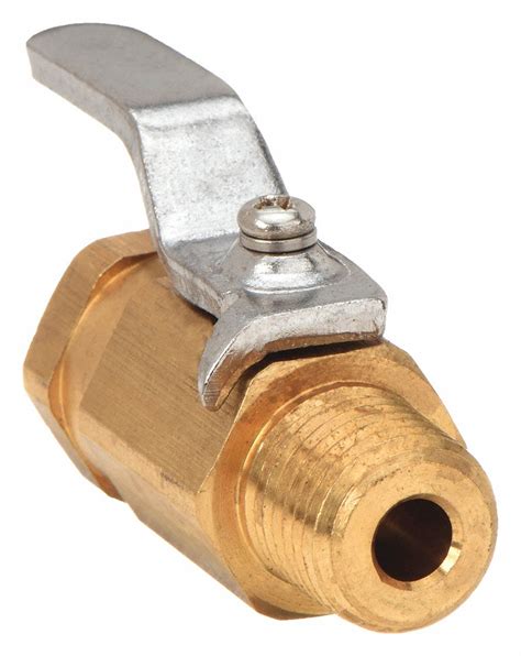GRAINGER APPROVED Mini Ball Valve Brass Inline 1 Piece Pipe Size 1