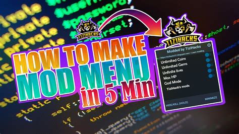 how to make mod menu for any game youtube