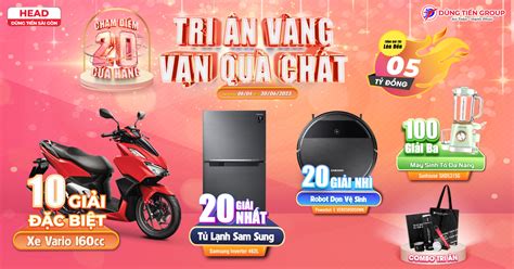 Chương Trình Khuyến Mãi CHẠM ĐIỂM 20 TRI ÂN VÀNG VẠN QUÀ CHẤT