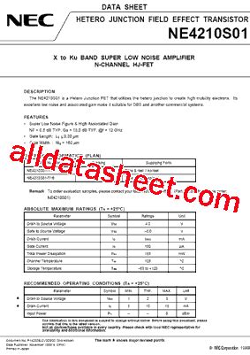 NE4210S01 Datasheet PDF NEC