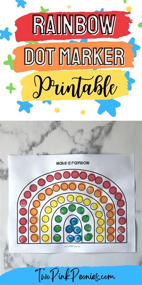 Image With Text That Says Rainbow Dot Marker Printable With An Image