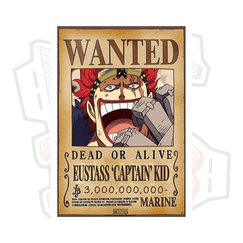 Mô hình giấy Poster truy nã Eustass Kid ver 3 Timeskip One Piece