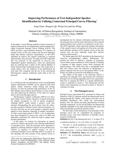 pdf improving performance of text independent speaker identification by utilizing contextual