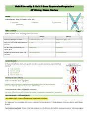Ap Biology Unit Review Packet Docx Unit Heredity Unit Gene