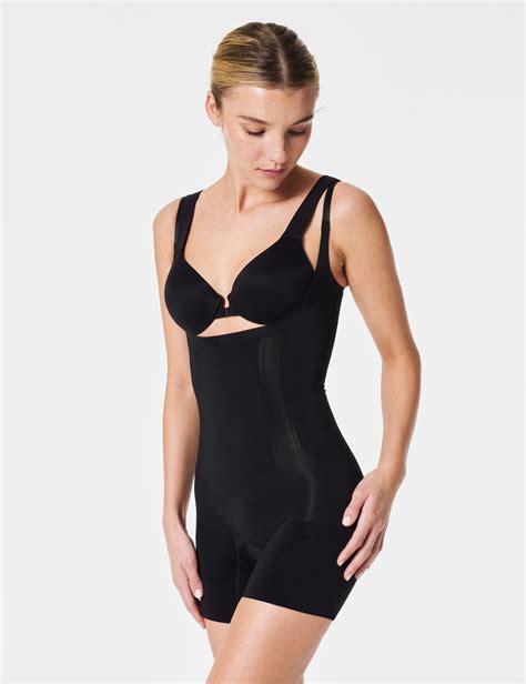 Oncore Firm Control Open Bust Mid Thigh Bodysuit SPANX M S