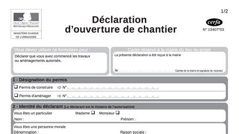 La déclaration douverture de chantier DROC