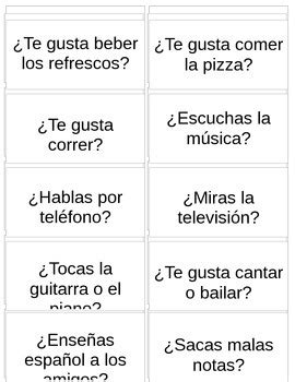 Spanish 1 Conversation Cards By Senorita Positiva TpT