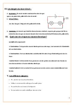 Prévention des dangers du courant électrique Résumé de cours 2