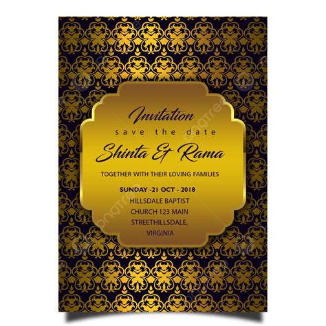 Plantilla De Invitacion Bodas De Oro Con Borde De Oro Y Marco Dorado