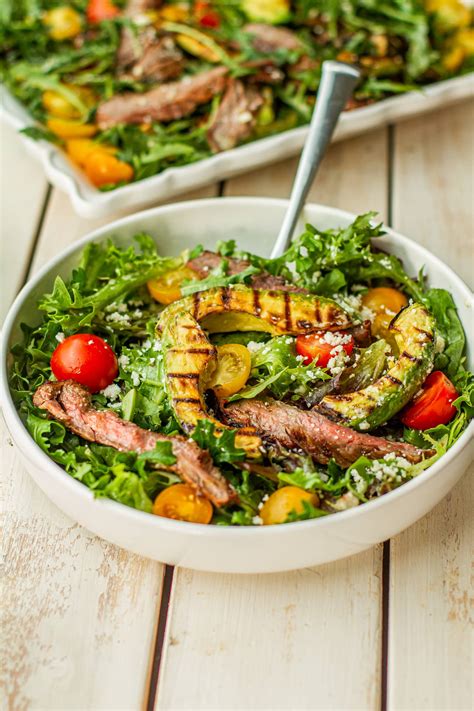 Grilled Avocado Carne Asada Salad Recipe Meiko And The Dish