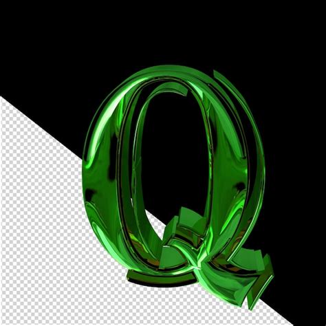 Símbolo feito da letra verde q PSD Premium