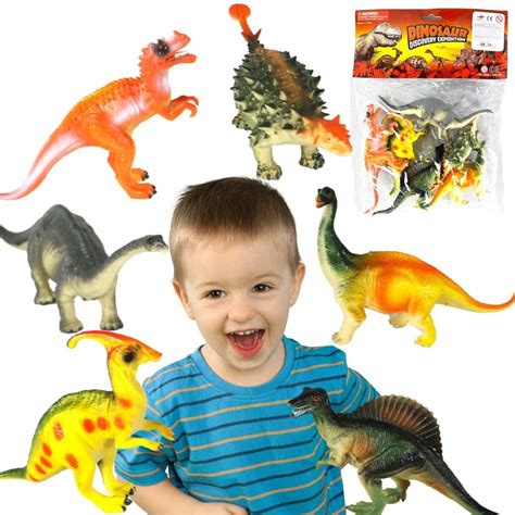 ZESTAW DINOZAURÓW FIGURKI DINOZAUR 6 SZTUK T REX 13407447531