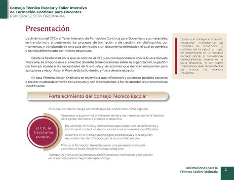 ORIENTACIONES PARA LA PRIMERA SESIÓN ORDINARIA CTE 2022 2023 Página 2