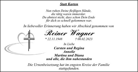 Traueranzeigen Von Reiner Wagner Trauer In NRW De