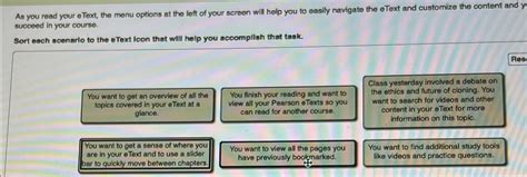 Solved As You Read Your EText The Menu Options At The Left Chegg