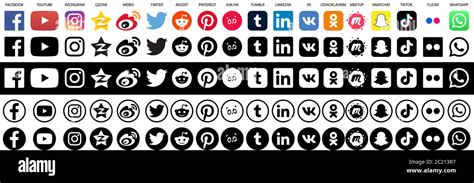Collection Of Popular Social Media Vector Logos Stock Vector Image