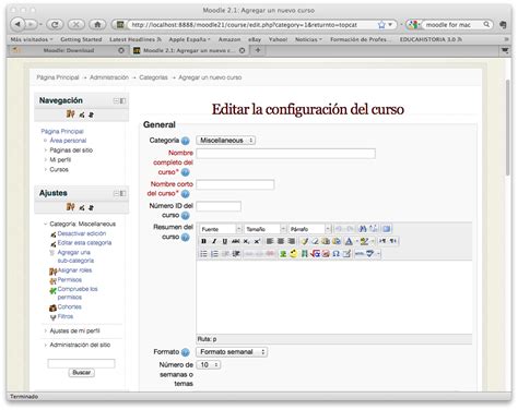 CREAR UN CURSO MOODLE