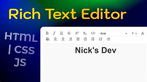 crafting your own rich text editor html css javascript tutorial youtube