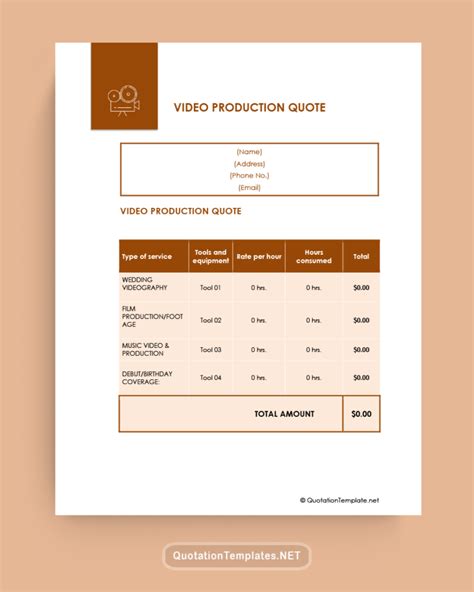 Video Production Quote Template 220918 BRN Quote Templates