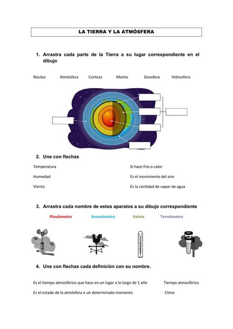 Ficha online de La atmósfera para 3 Puedes hacer los ejercicios online