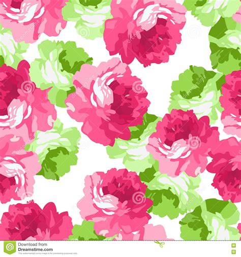 Golpeteo Floral Inconsútil Con Las Rosas Rosadas Ilustración del Vector