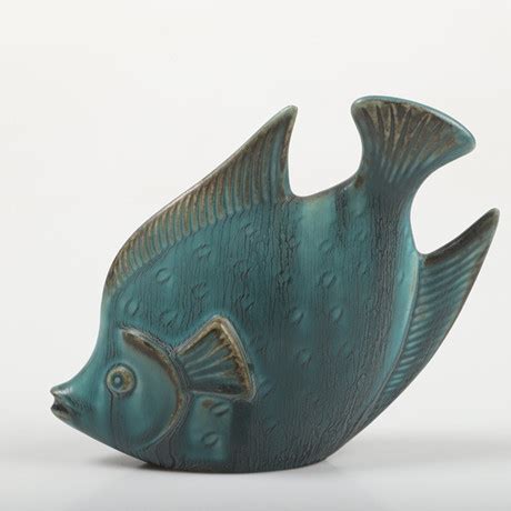 GUNNAR NYLUND Figurin fisk stengods Rörstrand Keramik Porslin