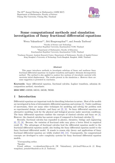 pdf some computational methods and simulation investigation of fuzzy fractional differential