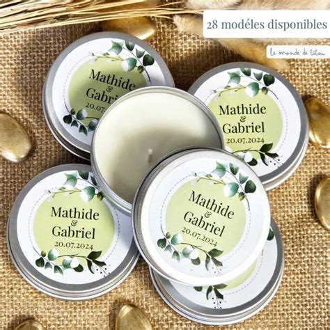 bougie personnalisée cadeaux invités mariage Le Monde de Bibou