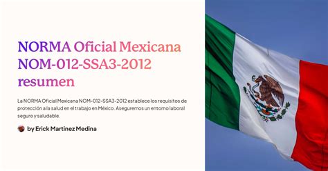 NORMA Oficial Mexicana NOM 012 SSA3 2012 Resumen