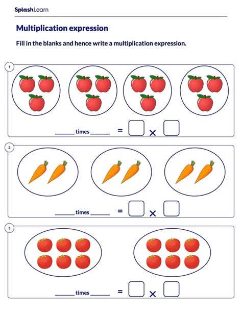Equal Groups Multiplication Worksheets