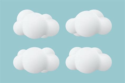 Ensemble De Collection De Style De Dessin Anim De Nuage Blanc D
