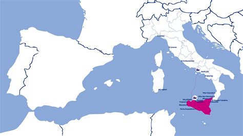 Fährstrecke der Schnellschiffe von Neapel nach Palermo FerryBooking24
