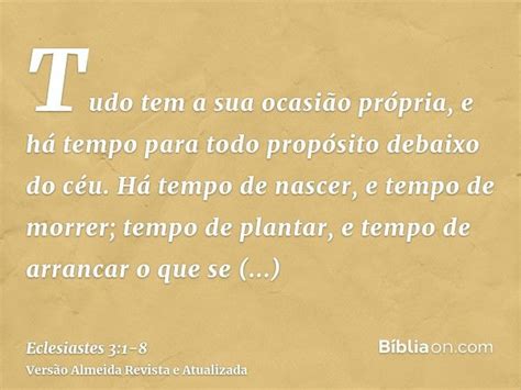 Eclesiastes H Um Tempo Determinado Para Todas As Coisas B Blia