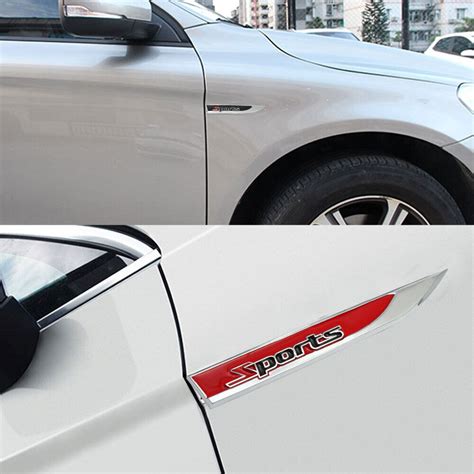 Pcs D Metal Sports Logo Emblem Badge Decals Car Fender Side Stickers