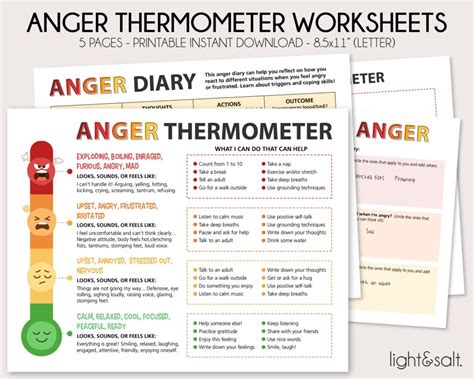 Anger Management Book Coping Skills Anger Thermometer Dbt Therapy