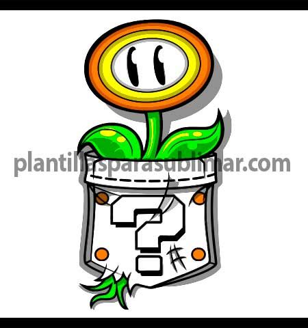 Flor Mario Bros Bolsillo Playera Vector Plantillas Para Sublimar The