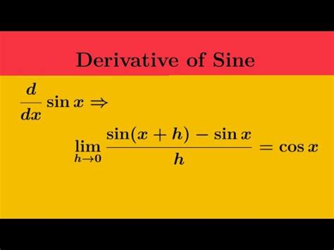 Derivative Of Sine By Definition YouTube