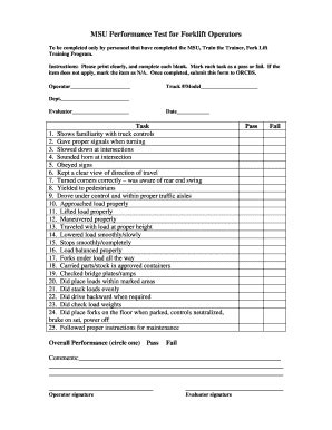 Fillable Online Forklift Operator Evaluation NCI At Frederick Fax