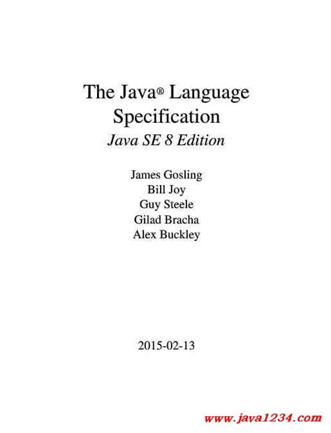 the java language specification java se 8 edition pdf 下载 java知识分享网 免费java资源下载