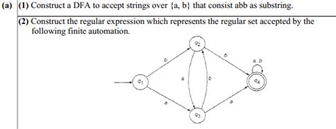 solved a 1 construct a dfa to accept strings over {a b}