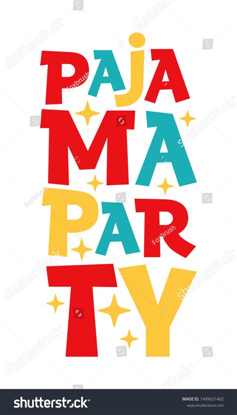 Pajama Party Vector Hand Drawn Lettering Stock Vector Royalty Free
