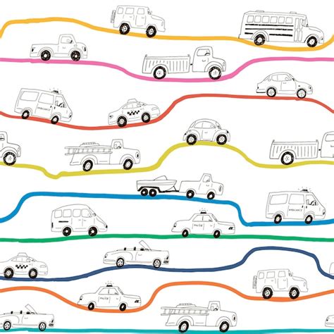 Premium Vector Cars On The City Road Hand Drawn Vector Doodle