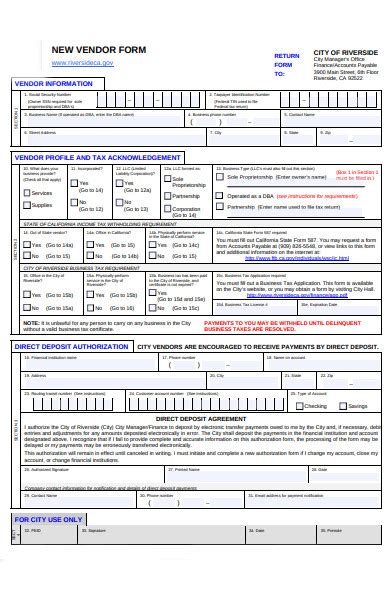 Editable Vendor Form Unv Fillable Printable Online