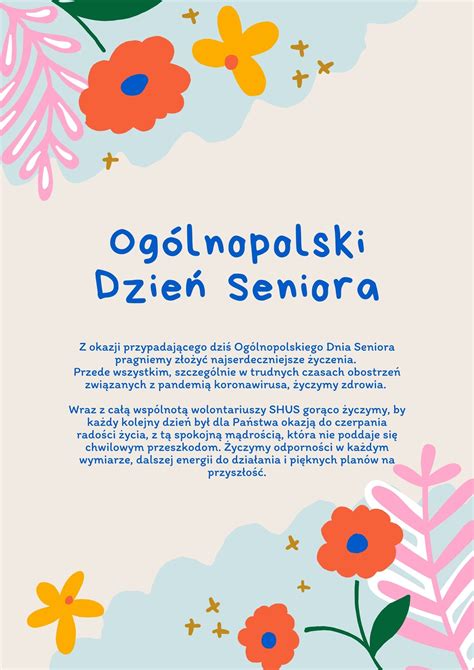 Ogólnopolski Dzień Seniora Szczeciński Humanistyczny Uniwersytet Seniora
