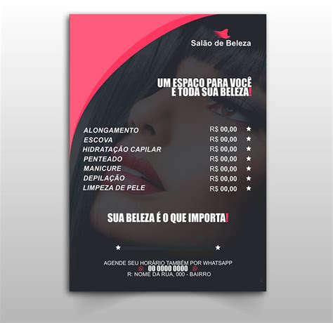 Panfleto Salão de Beleza Modelo 01 Como Fazer Cartão de Visita
