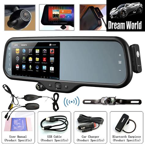 5 Android GPS 1080P Car Rearview Mirror Monitor DVR Wifi Wireless