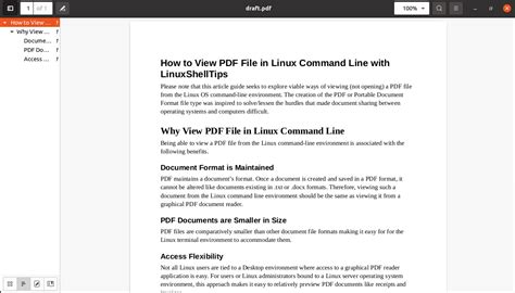 how to view pdf file in linux command line