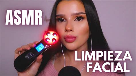 ASMR ROLEPLAY LIMPIEZA FACIAL Y TERAPIA DE LUZ LED Roleplay En